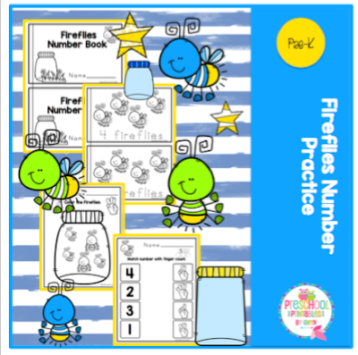 Fireflies Number Book and Workpages ~ Preschool Printables
