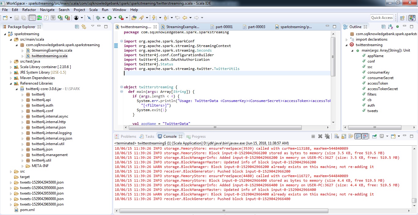 Twitter Live Streaming With Spark Streaming Using Scala