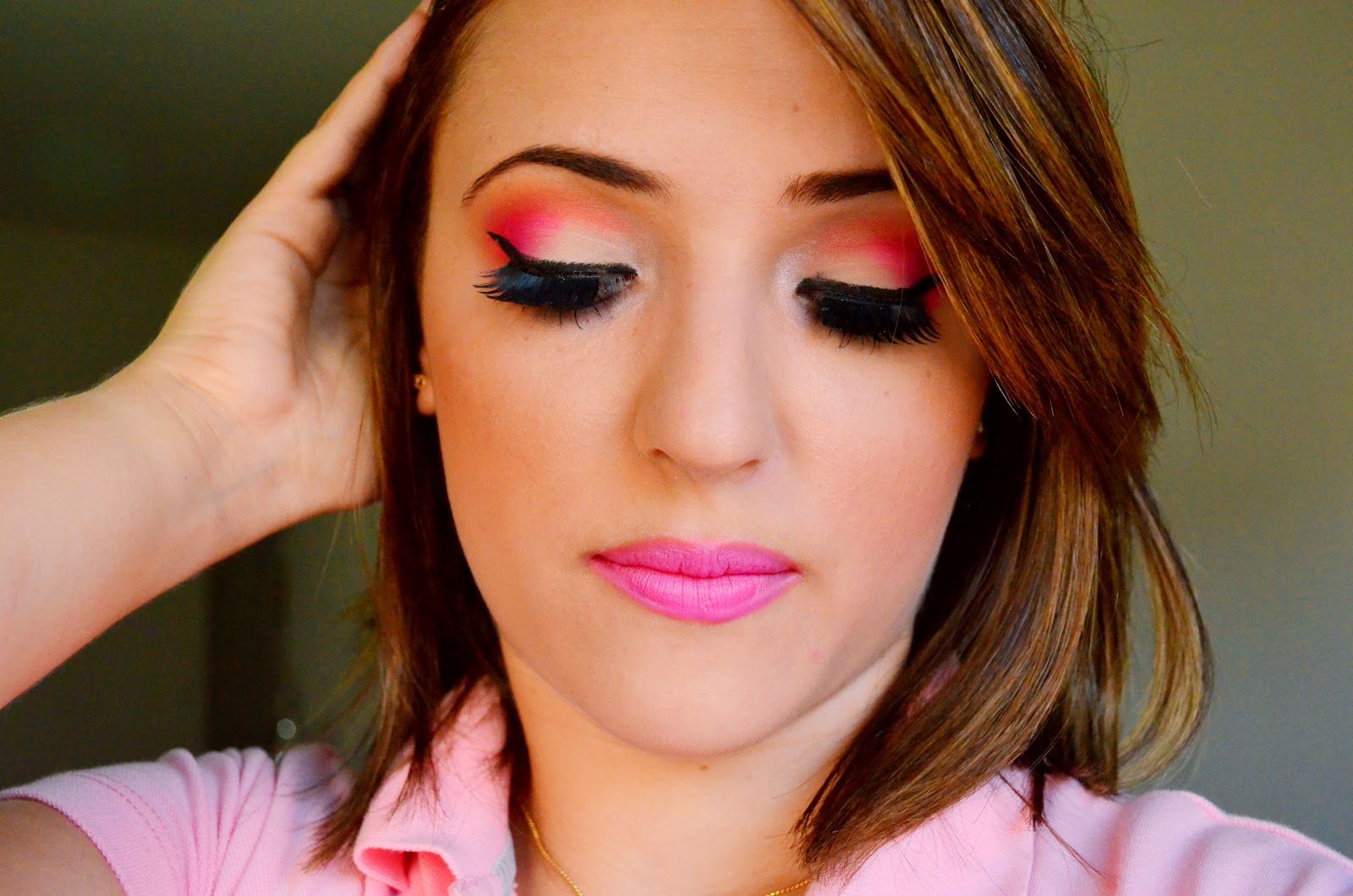 Taisa Cardoso: Tutorial Maquiagem Color Rosa e Laranja