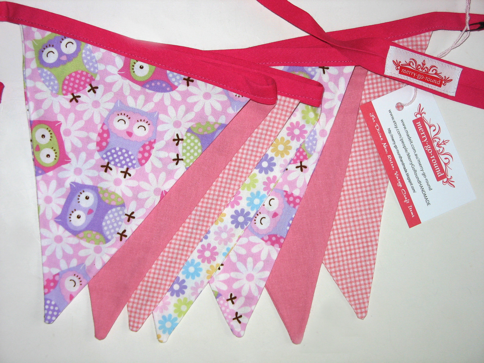 Merry-Go-Round Handmade: Fabric Flag Bunting now available to purchase ...