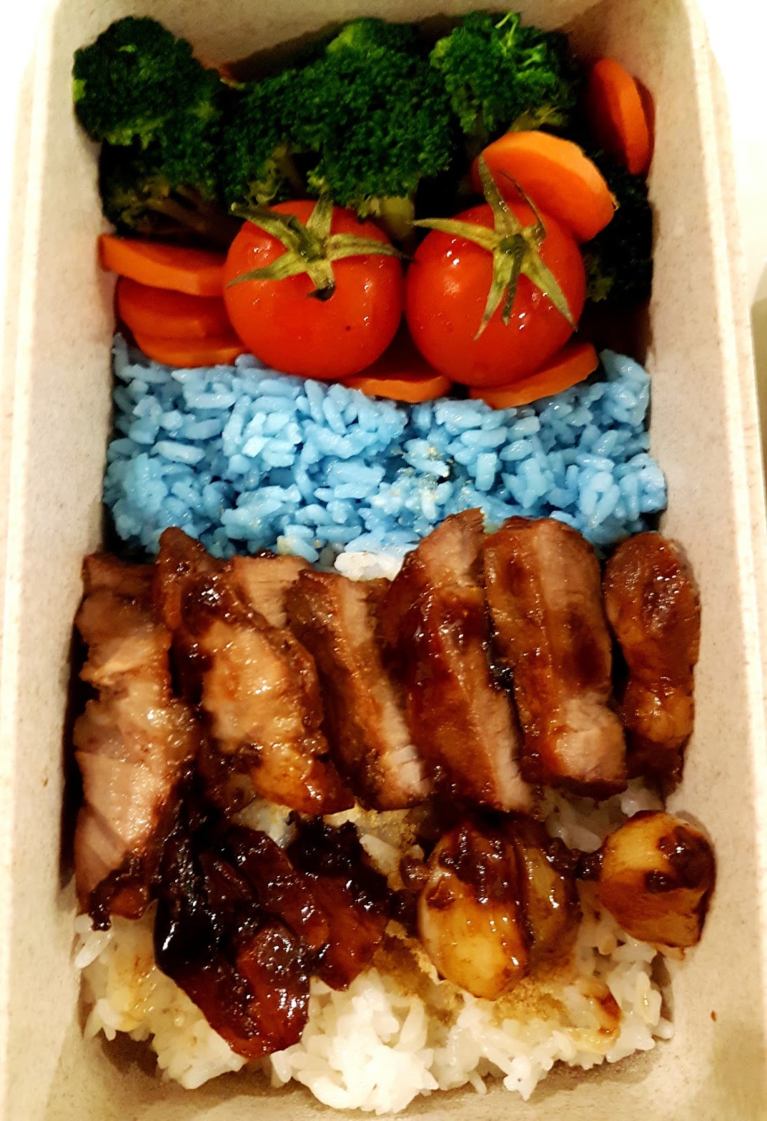 Bento #159 - True Blue Doraemon Char Siew Rice | Bento for Love