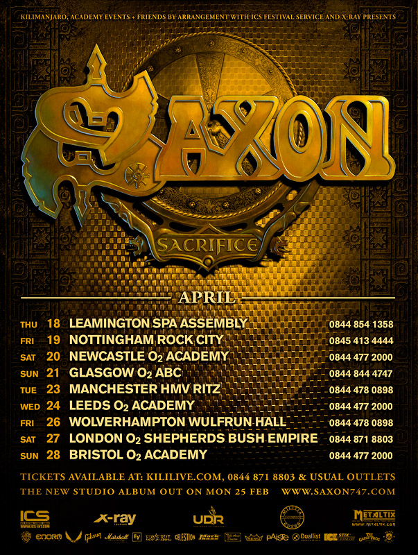 Jolly Joker`s Ohrenbalsam: SAXON, SACRIFICE, DCD, 2013