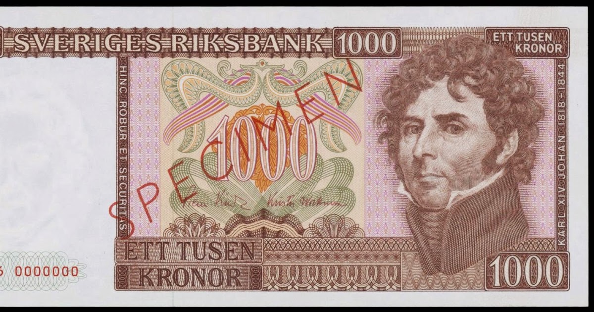 Sweden 1000 Kronor banknote 1976 King Charles XIV John, Bernadotte ...
