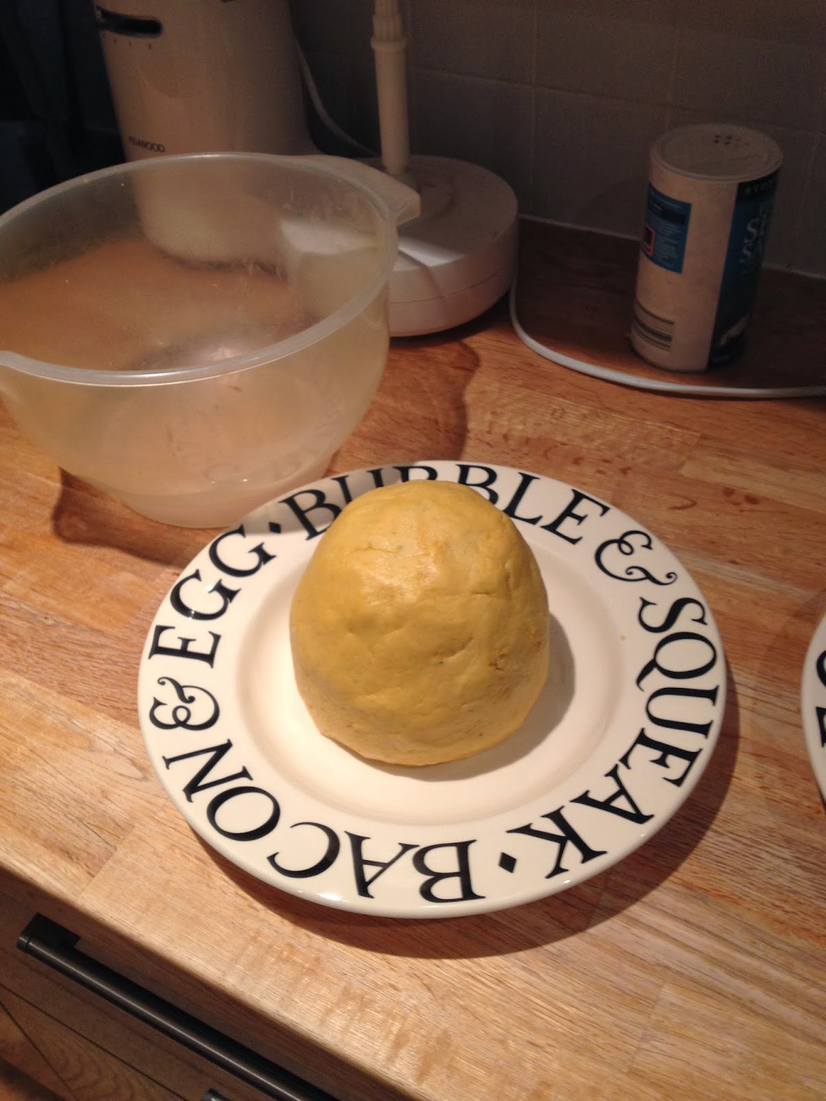 Chub fishing on the river Cherwell: Preparing my cheese paste hook bait.