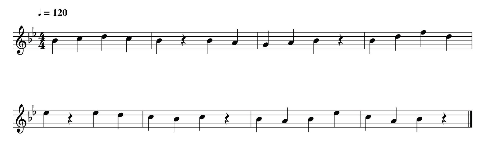 Membaca Not Balok Not 1/2 dan 1/4 Nada Bb - SEPUTAR MUSIK