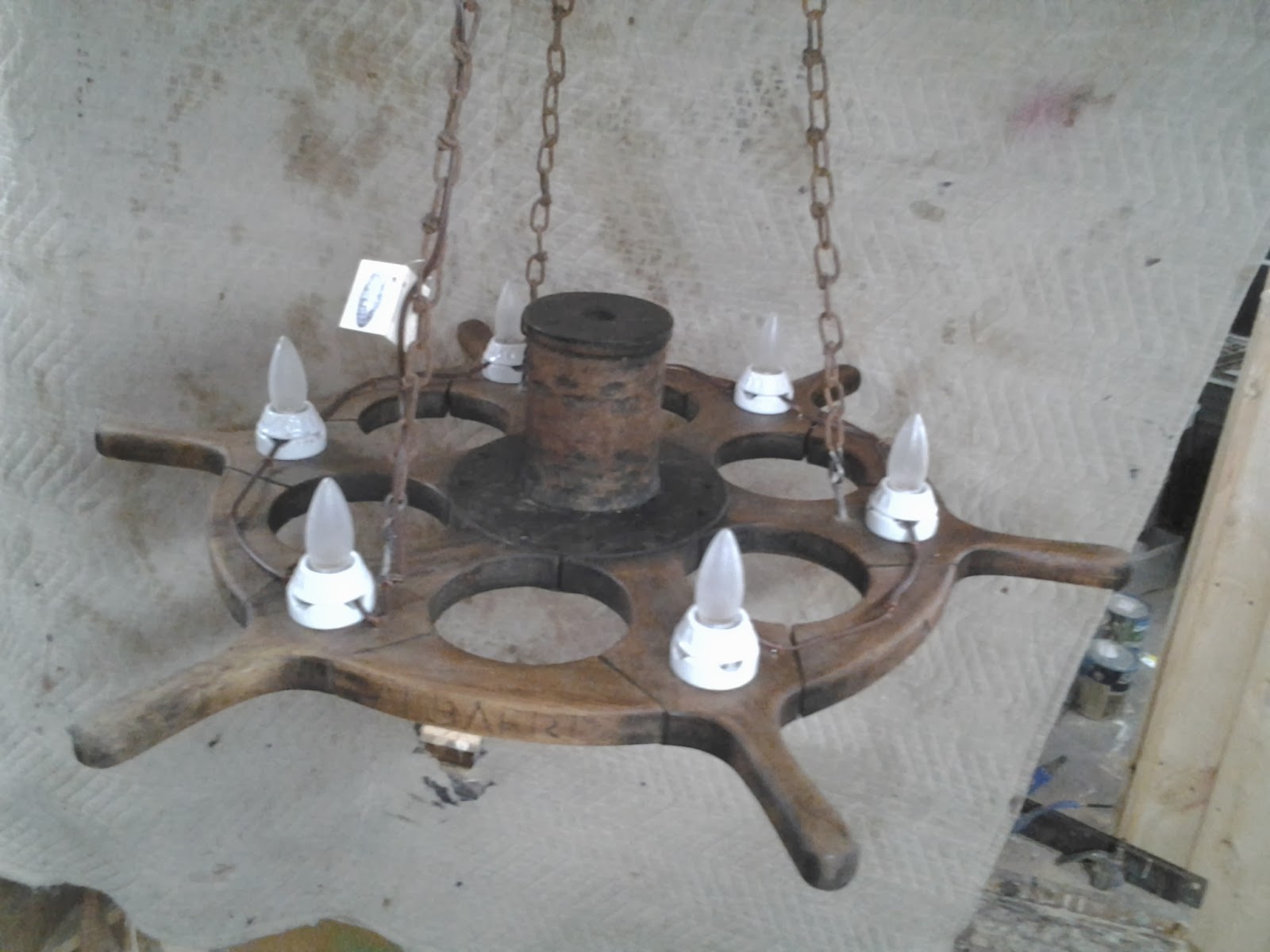 Ships Wheel Light Fixture