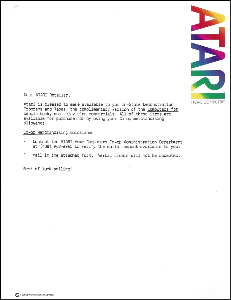 ATARI 8-bit Ads: In-Store Demonstration Program