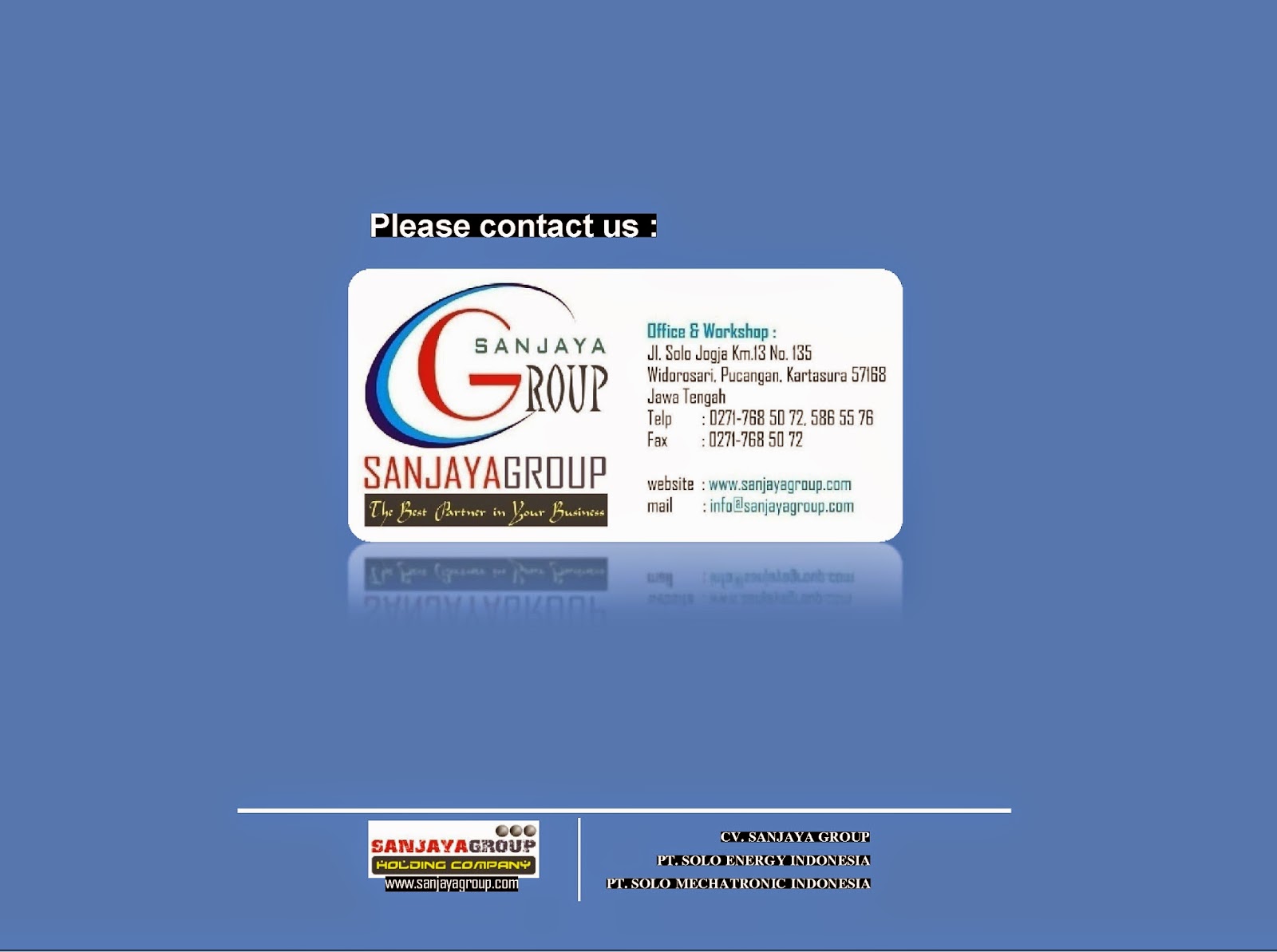 Sanjaya Group: COMPANY PROFILE CV SANJAYA GROUP