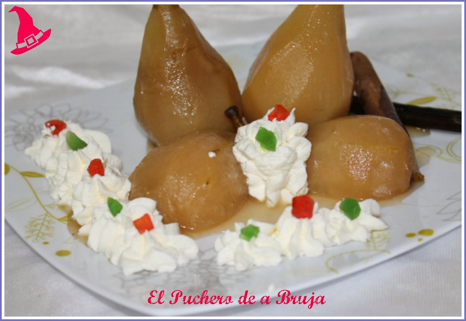 El Puchero de la Bruja: TU BLOG ME SABE A ....PERAS EN COMPOTA