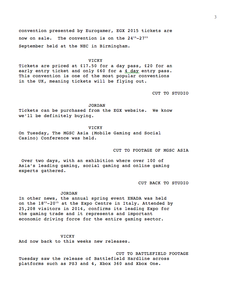 Unit 11: Script Writing