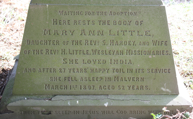 Grave Mistakes: Mary Little was the daughter of Wesleyan missionaries ...