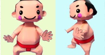Cute Sumo Wrestler Paper Toys | Paperized Crafts
