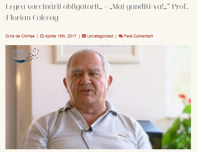 Prof. Florian Colceag despre proiectul legii vaccinarii: "Mai ganditi ...