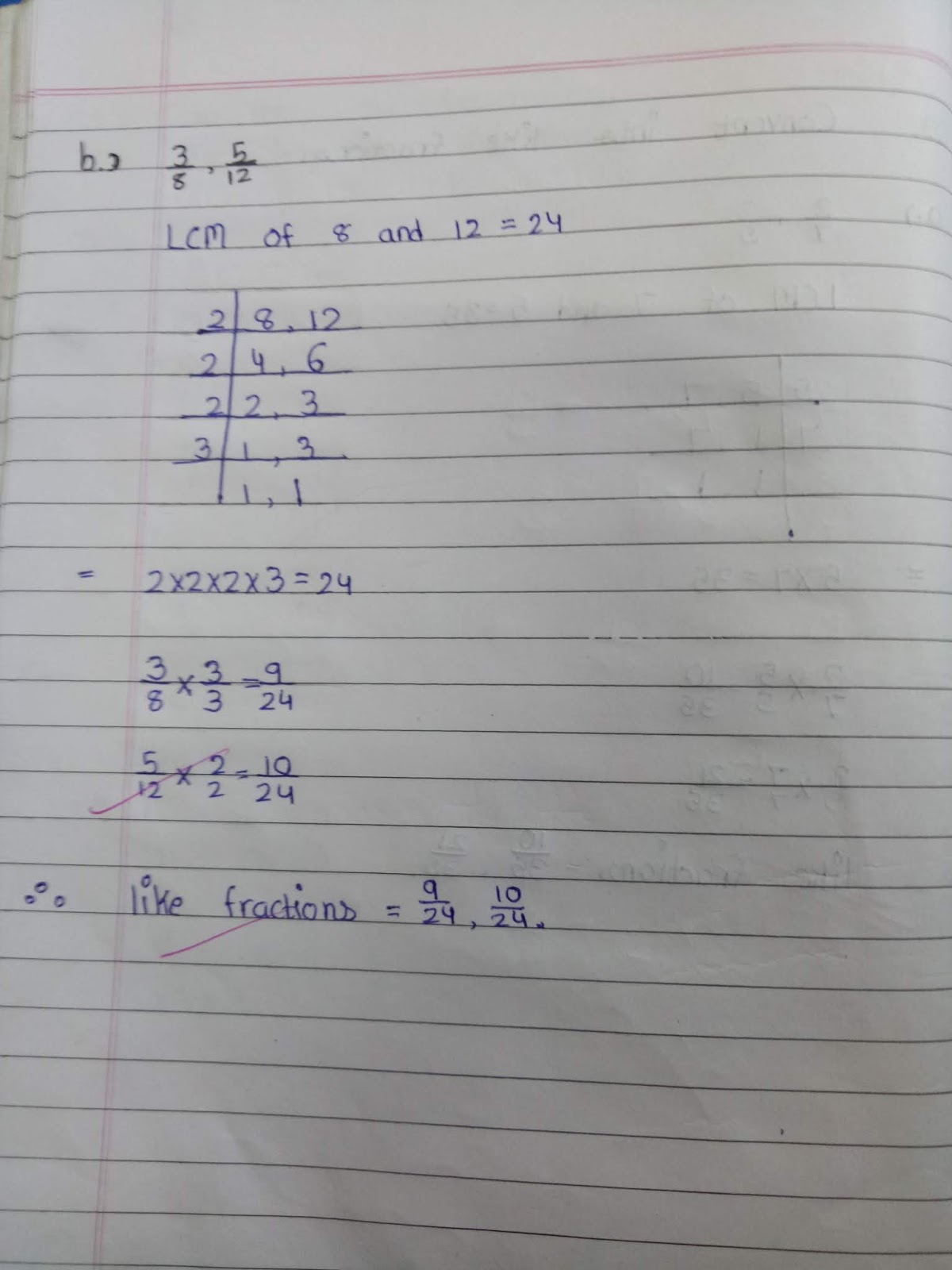 Math ch-Fractions notebook work