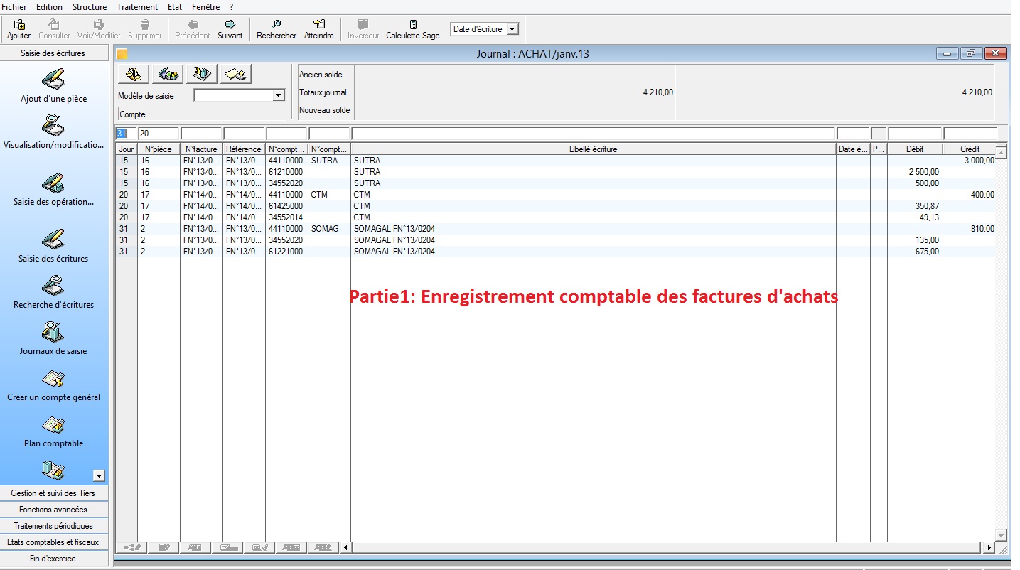 Partie1: Enregistrement comptable des factures d'achats « Top Gestion Maroc