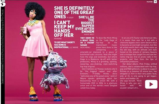 Memoirs of a Couture Closet: Fashion Glimpse: Nicki Minaj covers 5 ...