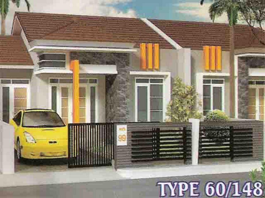 Fasad Sketsa 3d Desain Rumah Type 60 Terlihat Depan