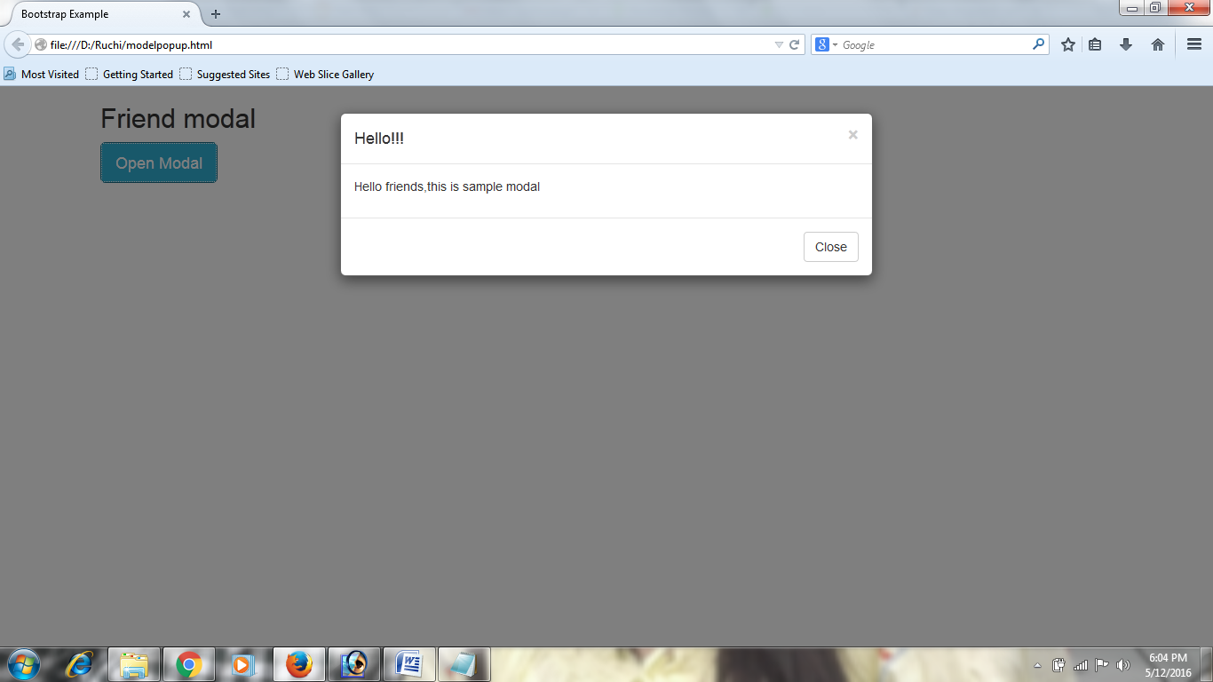 How To Create Modal Dialog Using Bootstrap