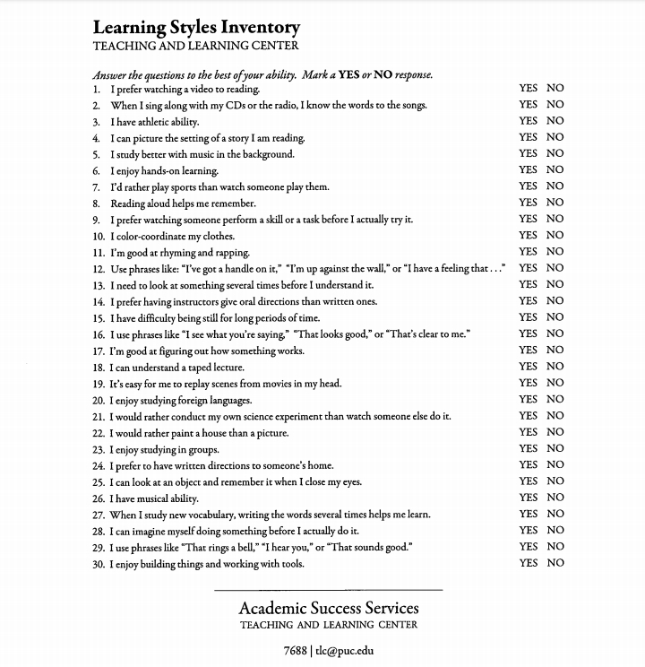 GETTING READY TO LEARN