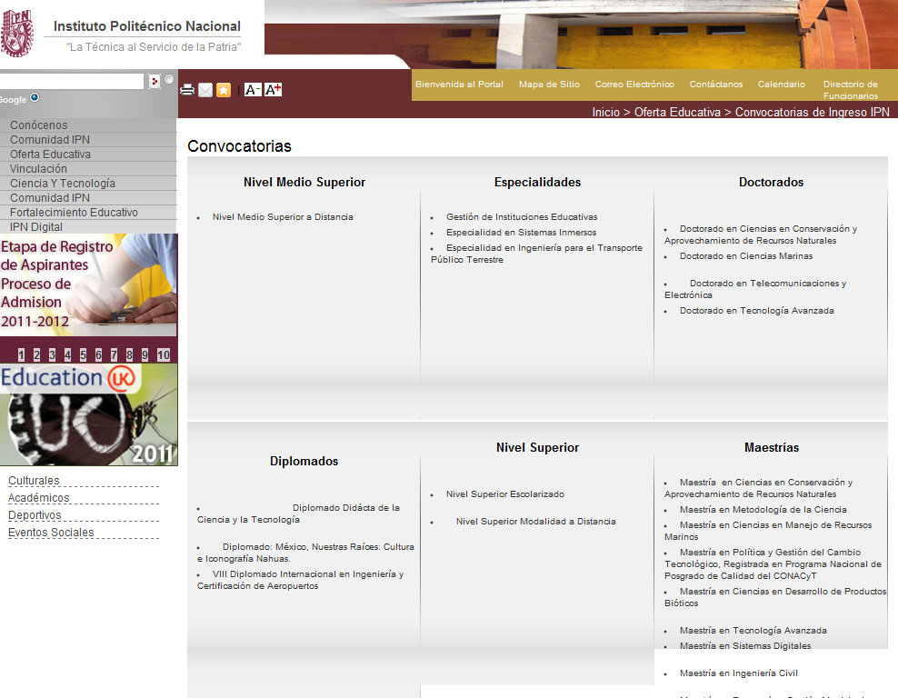 Registro IPN 2012 Convocatoria Calendario POLITECNICO www.Ipn.mx ...
