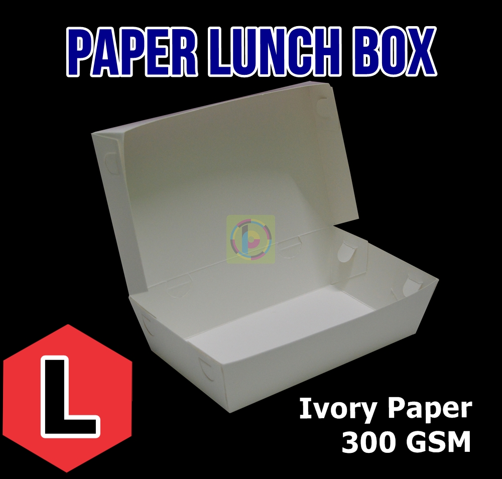 SARUNG JOK MOBIL: Paper Lunch Box Kotak Makan Kertas Ukuran L 20 X 12.5 ...