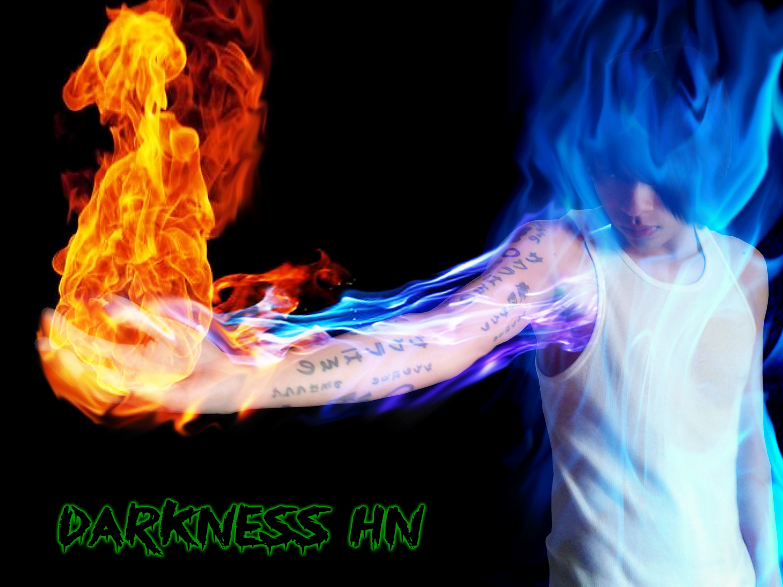 DARKNESS HN: Darkness HN - Emo Boy - Fuego Rojo Azul