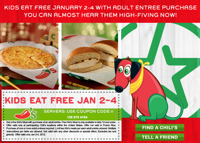 More Real $avings: Chili's Kids Eat Free 1/2-1/4