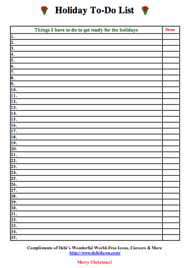 By Your Hands: Organizing - Holiday Checklists to Print