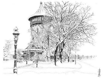 Purchase Keith Burnham's Pen and Ink Drawings of Riverside, Illinois