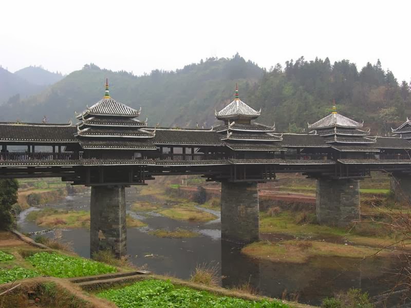 Wind and Rain bridge is a symbolic architectural structure of China