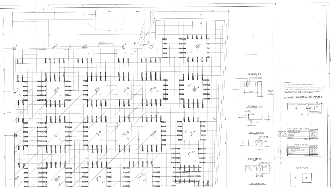 Plano Y Escala Ejemplo De Forjado Reticular O Bidireccional Plano Y ...