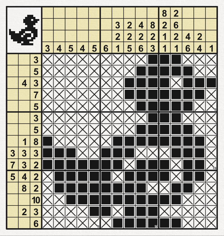 Nonograms Katana Solutions: 15X15 - DUCK