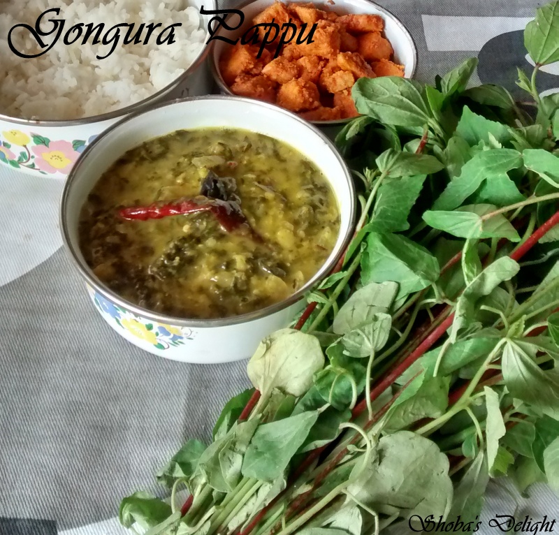 Shoba's Delight: Andhra Style Gongura Pappu/Pulichakeerai Kootu/Sorrel ...