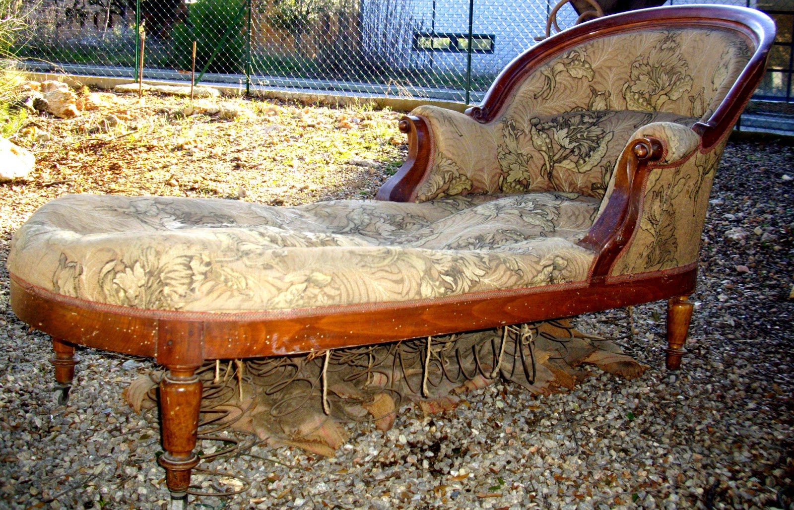 ancienne méridienne noyer d'époque XIXeme banquette fauteuil empire ...