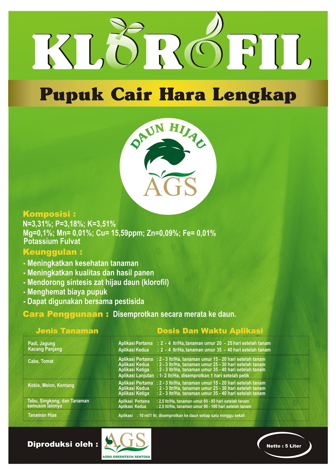 allaboutdesign: Desain Label Pupuk Cair Klorofil