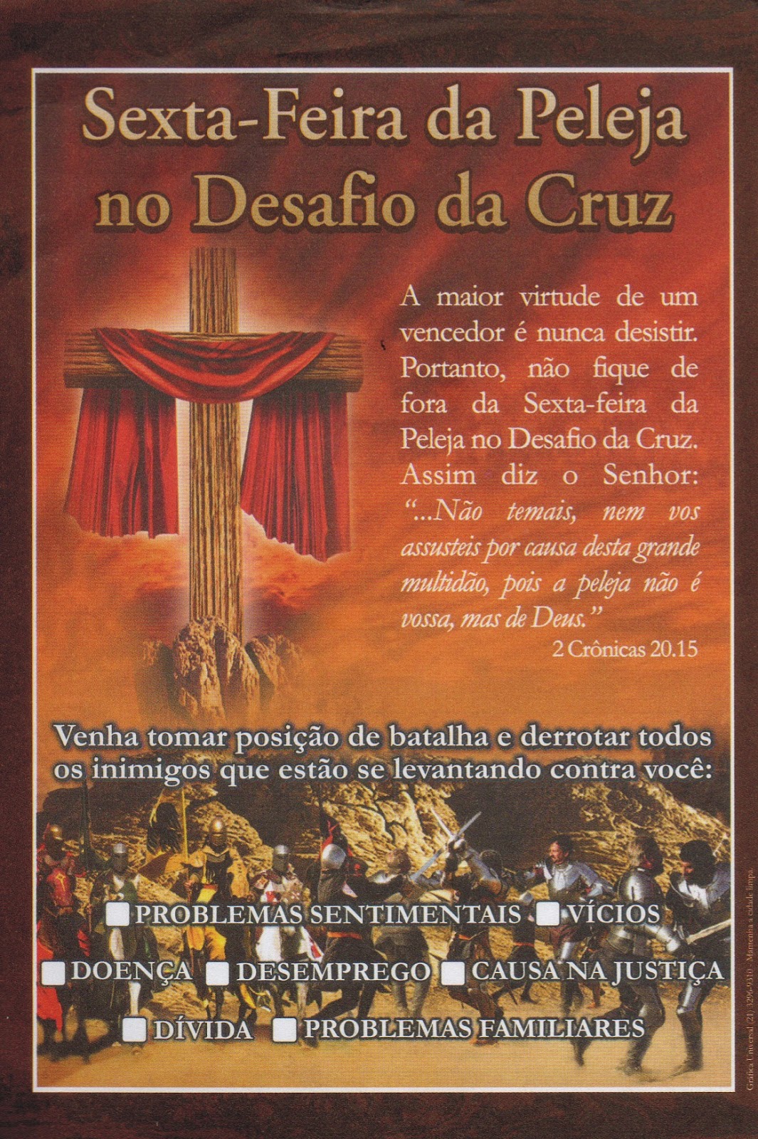 Trabalho Universal Folhetos Desafio Da Cruz Alta Resolução