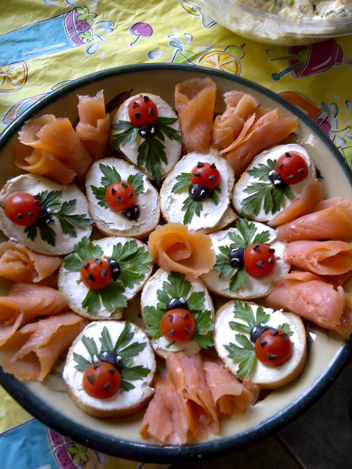 A Blaze of Bright Blue: Ladybug appetizers