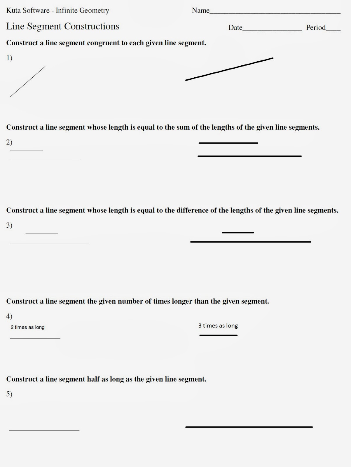 Mr. Matt's Math Classes: Assignment - Line Segment Constructions