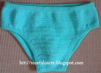 Tecendo Arte: Sunga em crochê turquesa!!!