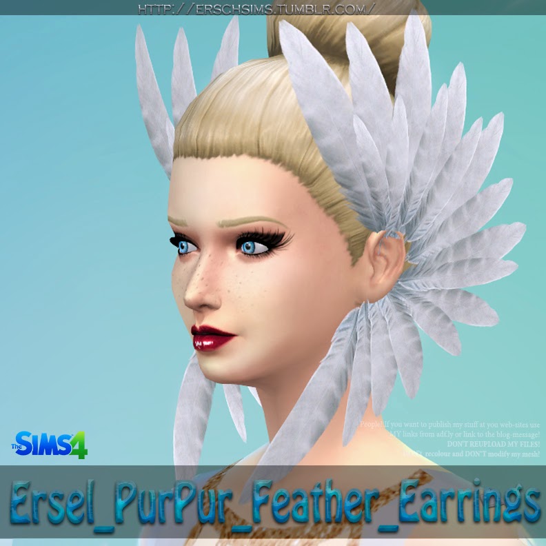 My Sims 4 Blog: Feather Earrings by Ersel