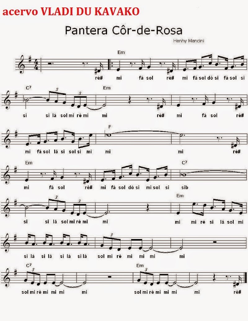 Partituras : Partitura - Pantera cor de rosa