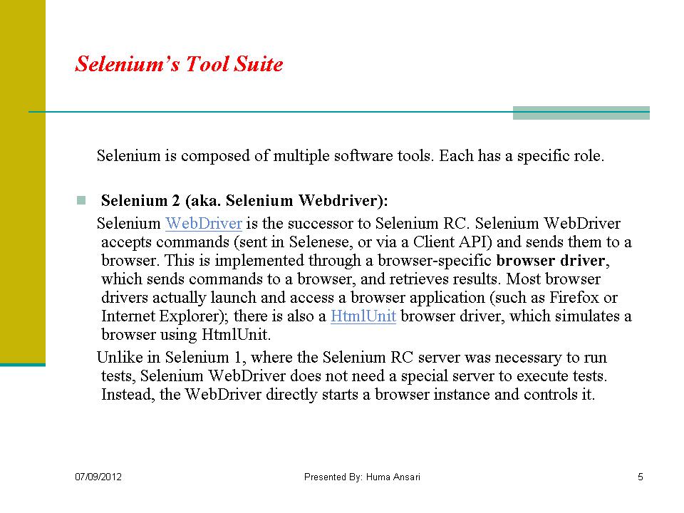 All about testing: Selenium Overview