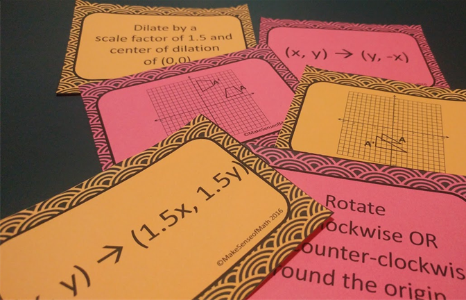 Free Transformation Trace Cards - Mathematics basics