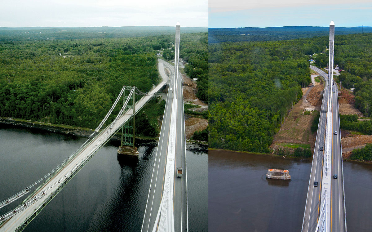 Papergreat: Postcard: New Waldo-Hancock Bridge in Bucksport, Maine