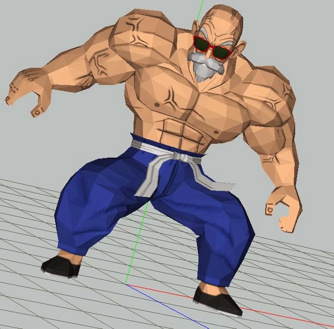 Papercraft Dragon Ball Max Power Master Roshi - Papercraft4u | Free ...