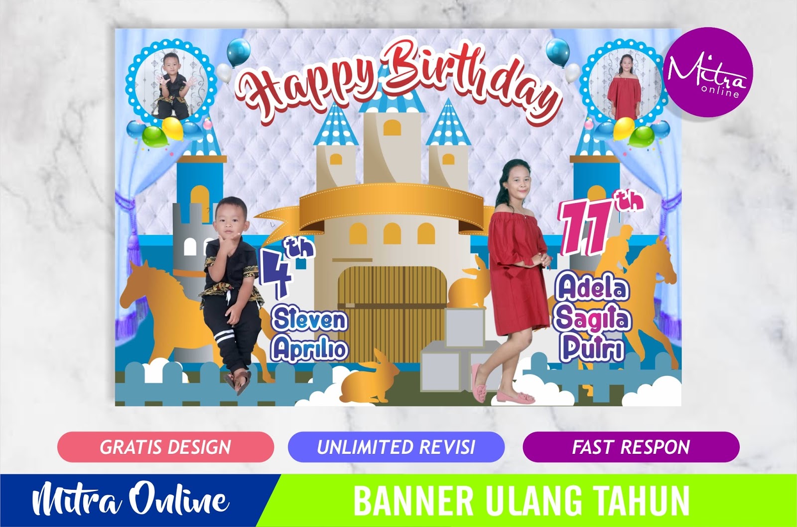 Backdrop Ultah/ Background Banner Ulang Tahun