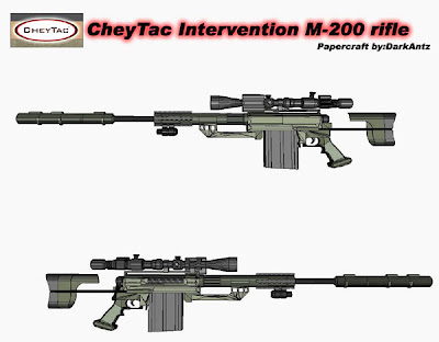 Papercraft - Sniper Rifle Cheytac M200 Intervention - Papercraft4u ...