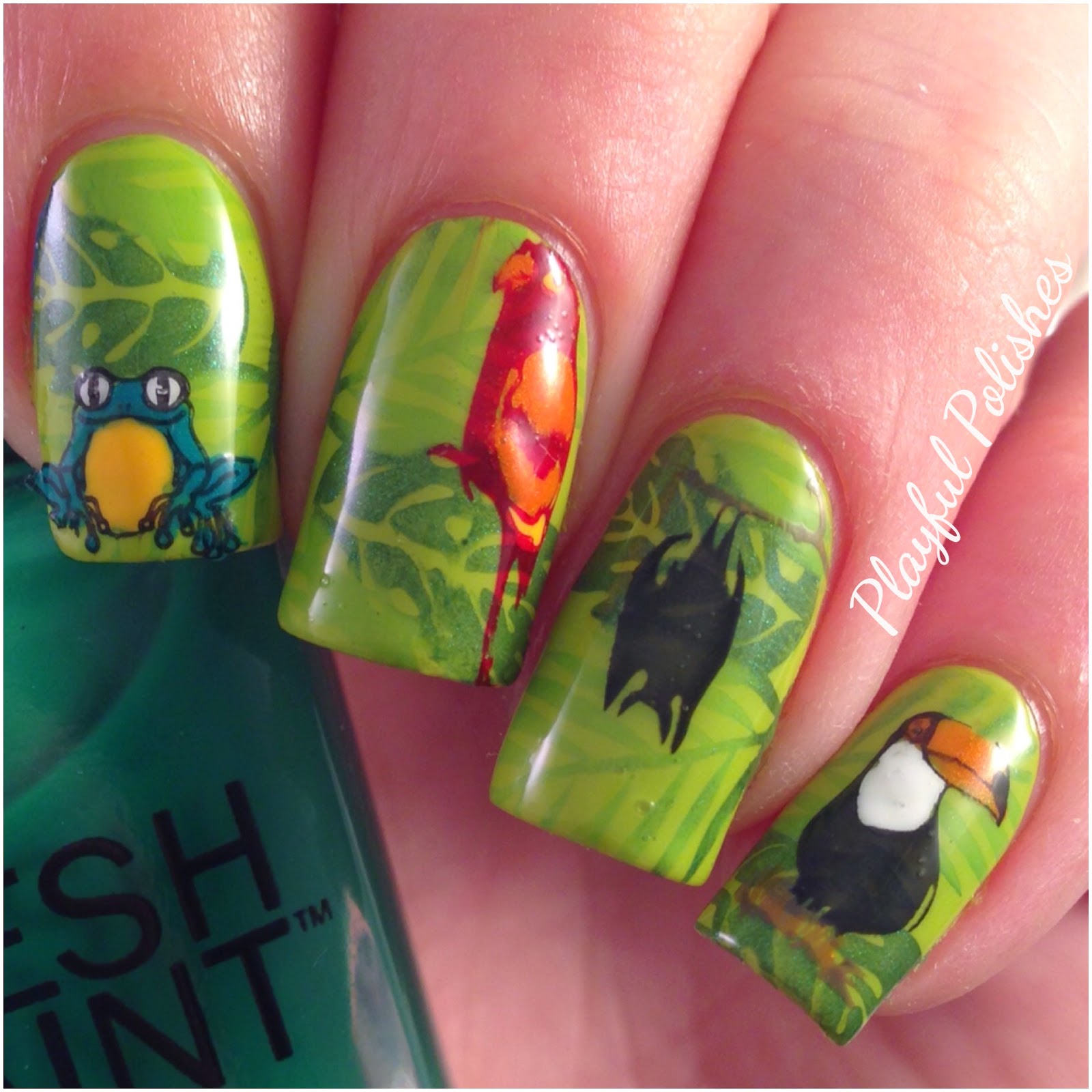 Playful Polishes: JUNGLE/SAFARI NAILS USING WINSTONIA STORE STAMPING ...