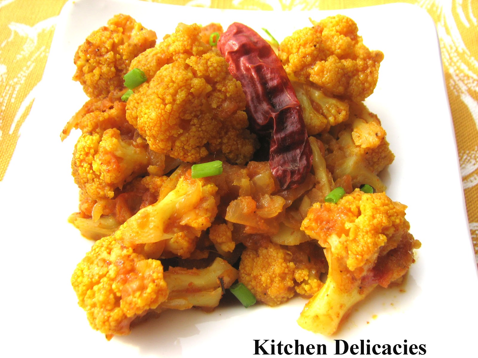 Dry Masala Gobhi (Cauliflower) | Kitchen Delicacies