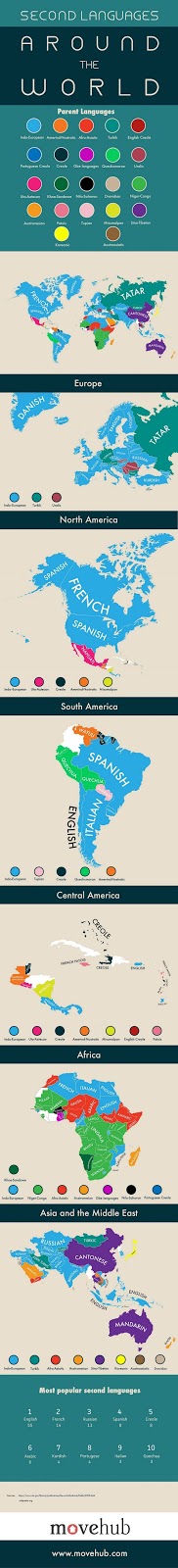 Second languages around the World - Vivid Maps